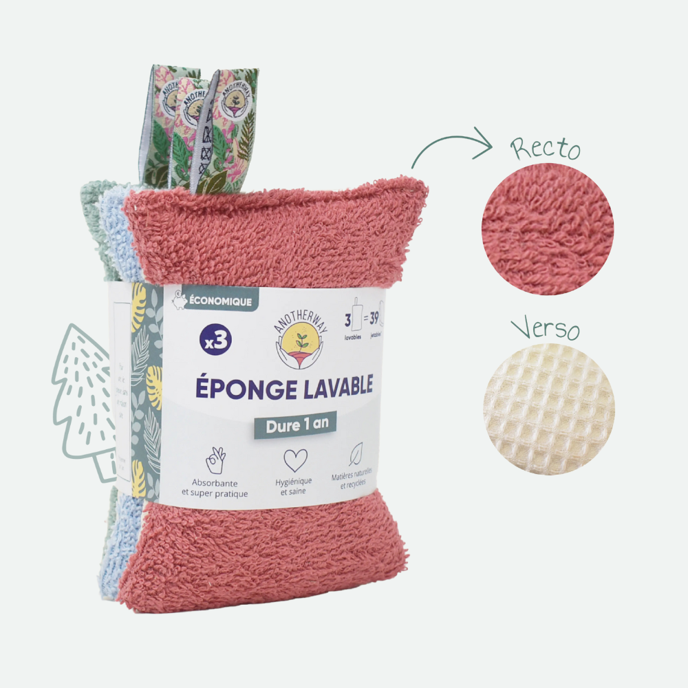 Éponge lavable, réutilisable et écologique - Anotherway – another-way.com